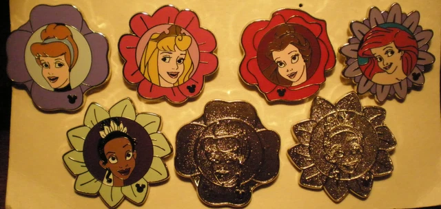 WDW COMPLETE SET of Princess Flowers Disney Pins 2011 Hidden Mickey ...