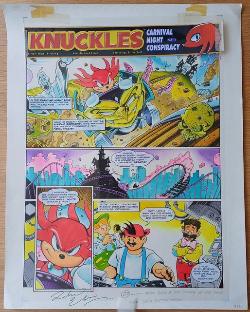 KNUCKLES. ORIGINAL ART from Sonic the Comic #41, page 1. £78.72 ...