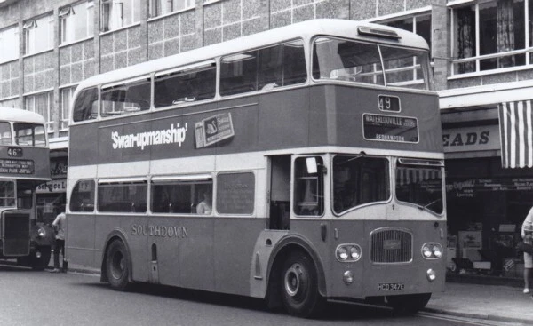 BUS PHOTO SOUTHDOWN Leyland PD3 HCD 347E Park Parade Havant Route 49 £1 ...