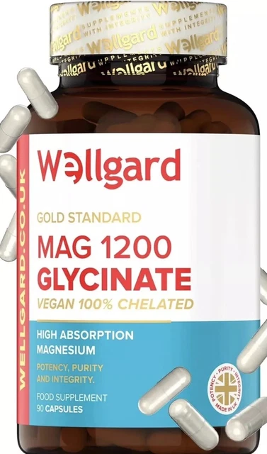 MAGNESIUM GLYCINATE, MAG 1200, 100% NRV Optimal Strength Bisglycinate ...
