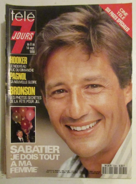 PROGRAMME TÉLÉVISION TÉLÉ 7 JOURS N° 1580 du 8 Sept 1990 SABATIER BRONSON HOOKER EUR 5,00 ...