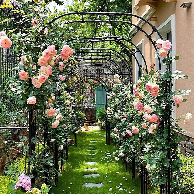 XL ROSENBOGEN BREIT Robuste Metall Garten Bogen Kletterpflanzen Pergola ...