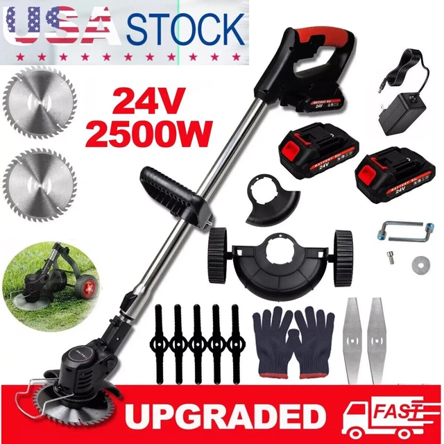 CORDLESS WEED EATER Electric Brush Cutter Lawn Edger Grass String ...