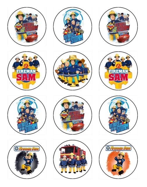 FIREMAN SAM CAKE Topper Birthday Cupcake Toppers £7.51 - PicClick UK
