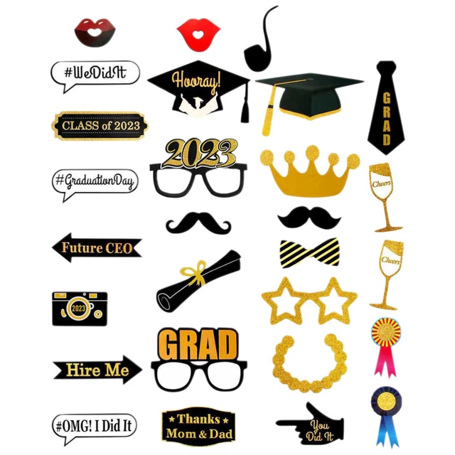 GRADUATION SEASON 28PCS class of 2023 selfie photo prop 2023 Graduation ...