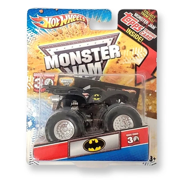 HOT WHEELS MONSTER Jam BATMAN BATMOBILE 30th Anniversary TOPPS Trading ...