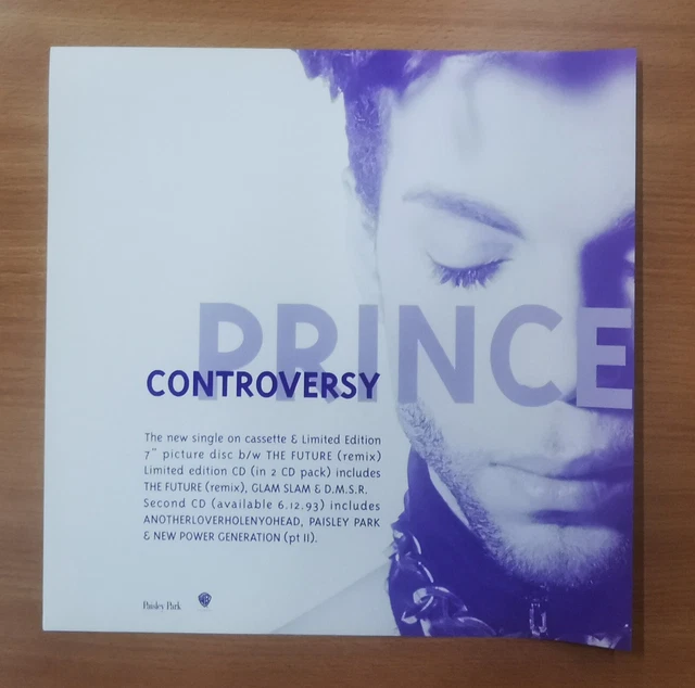 PRINCE DISPLAY POSTER Controversy Original UK PROMO Only Display CARD ...