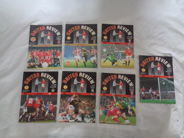 FOOTBALL PROGRAMMES MANCHESTER United Football Club 1993/94 X7 *United ...