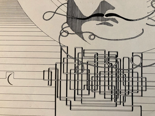 VERY NICE DRAWING Ink Salvador Head Dali Line Art On Paper To Identify ...