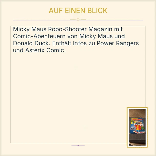 WALT DISNEY MICKY Maus Robo-Shooter Magazin Comic Deutsch Taschenbuch ...