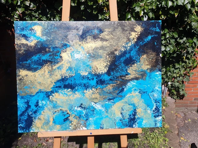 ABSTRAKTE MALEREI KÜNSTLER Acryl Kunst XXL Gemälde Bild bunt Modern Kunstwerk EUR 340,00 ...