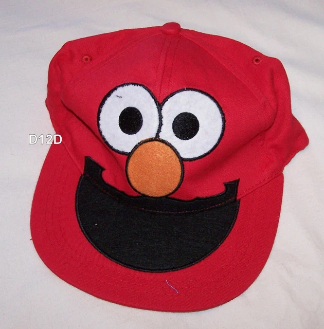 SESAME STREET ELMO Boys Red Face Embroidered Flat Peak Cap Hat One Size ...