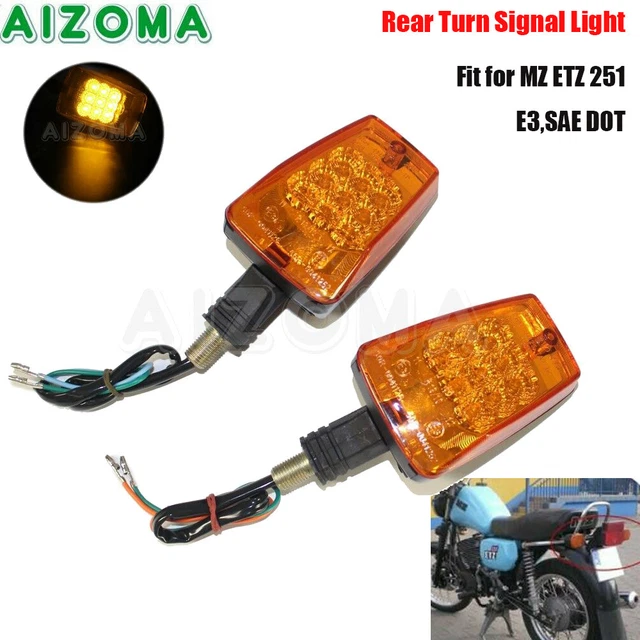 E3 LED MOTORCYCLE Rear Turn Signal Light Indicators Amber Blinker For ...