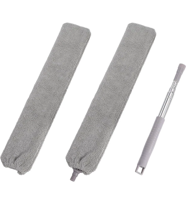 LONG FLAT DUST Cleaner with Long Handle Flexible Gap Duster Telescopic ...