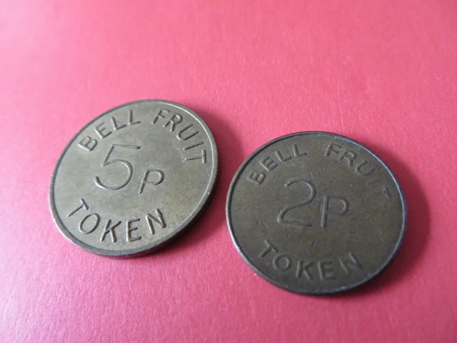 2 X VINTAGE Bell Fruit Tokens 2p and 5p £3.00 - PicClick UK