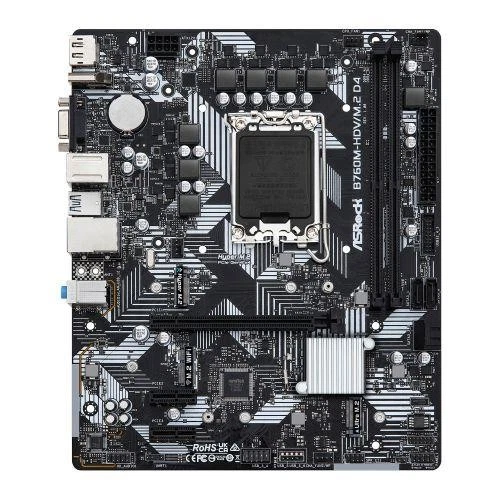 ASROCK MOTHERBOARD B760 LGA1700 mATX DDR4 1x M.2 1G LAN B760MHDV M.2 D4 ...