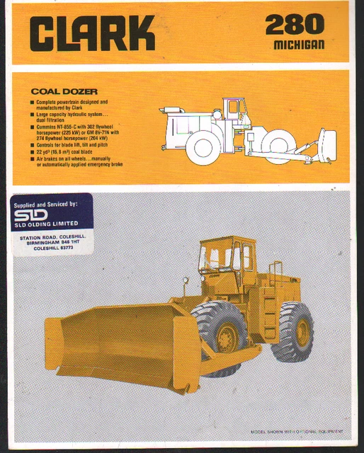 CLARK MICHIGAN &280& Coal Dozer auf Rädern Broschüre Broschüre EUR 6,36 ...