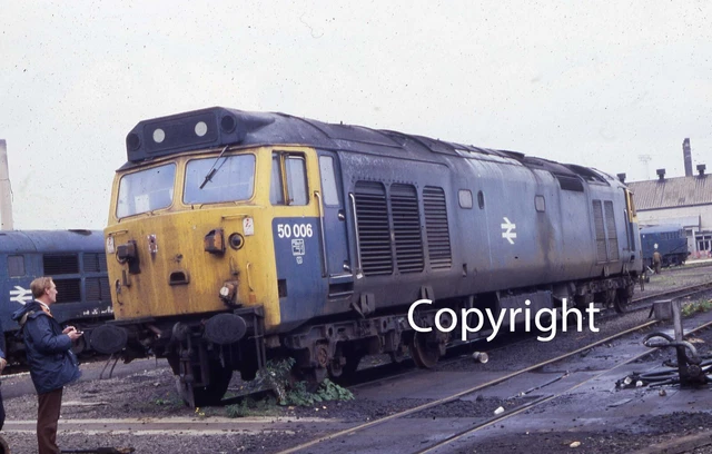RAILWAY SLIDE CLASS 50 50006 on accomodation bogies Doncaster Works 1. ...