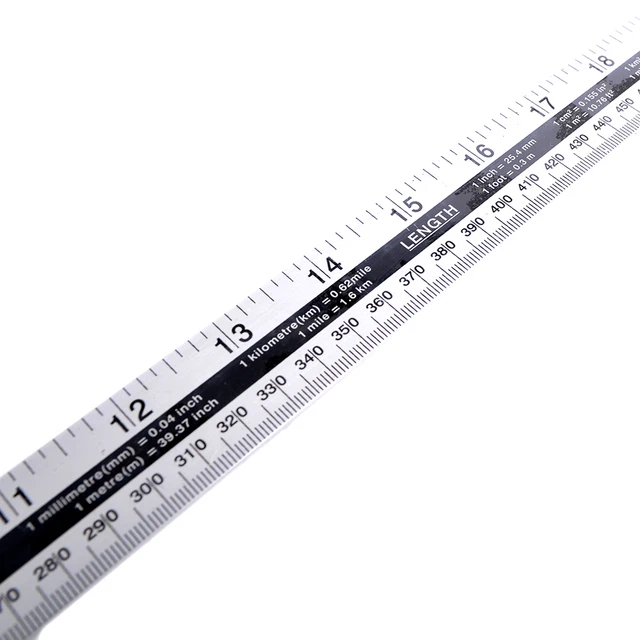 1 METRE STEEL Rule Aluminium Ruler Metal Yard Stick Meter Ruler Inches ...
