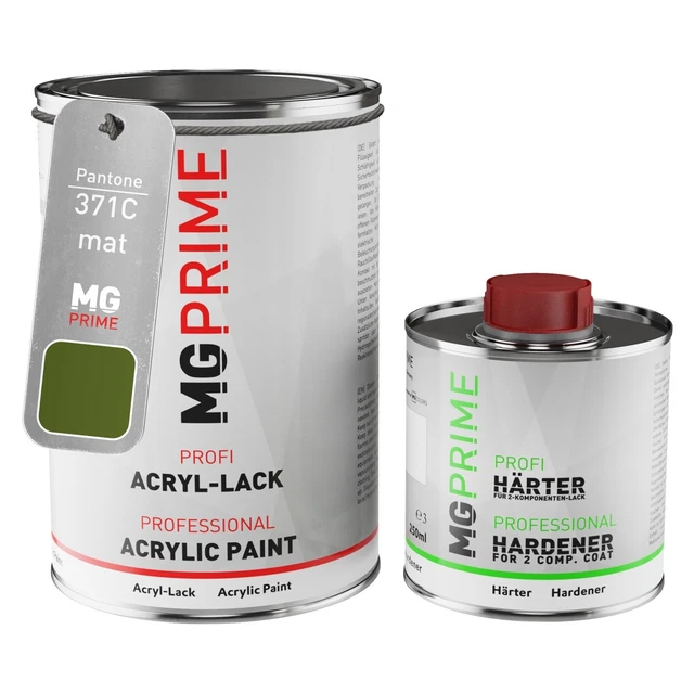 PANTONE 371C GREEN mat peinture acrylique 1,5 Litres 1500 ml durcisseur ...