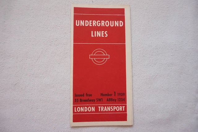 1939 NUMBER 1 Underground Railway Tube Map London Transport VGC £220.00 ...