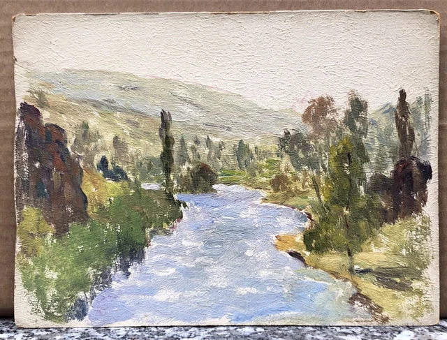 TABLEAU ANCIEN HUILE Lucien BOULIER(1882-1963)Paysage Impressionniste Ami Renoir EUR 20,00 ...