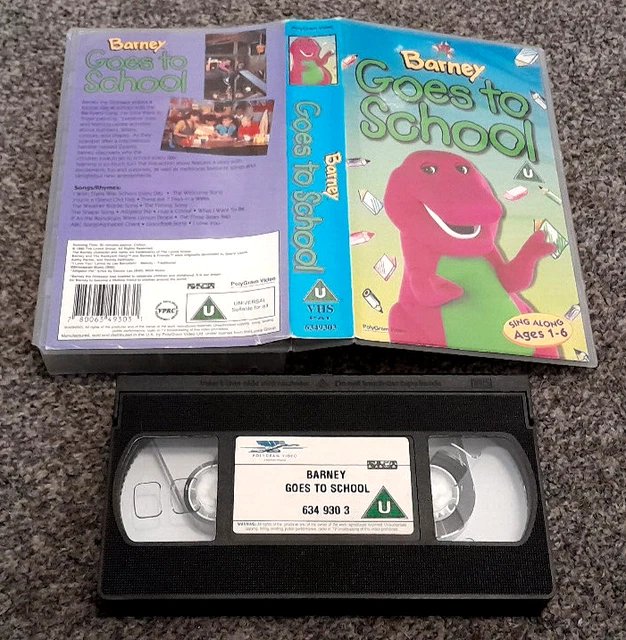 BARNEY - BARNEY Goes to School (VHS, "classic favorite in a new package ...