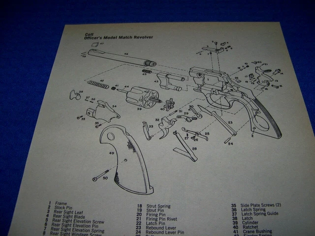 COLT OFFICERS MODEL Match Rev/Official Police Rev..legend/Exploded View ...