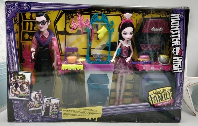 MONSTER HIGH FAMILY Draculaura Vampire Kitchen Dolls 2016 Father ...
