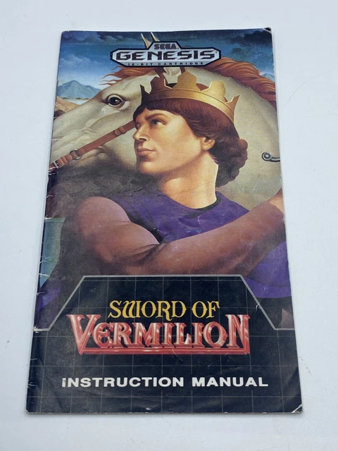 SWORD OF VERMILLION Sega Genesis Authentic Instruction Manual Only ...