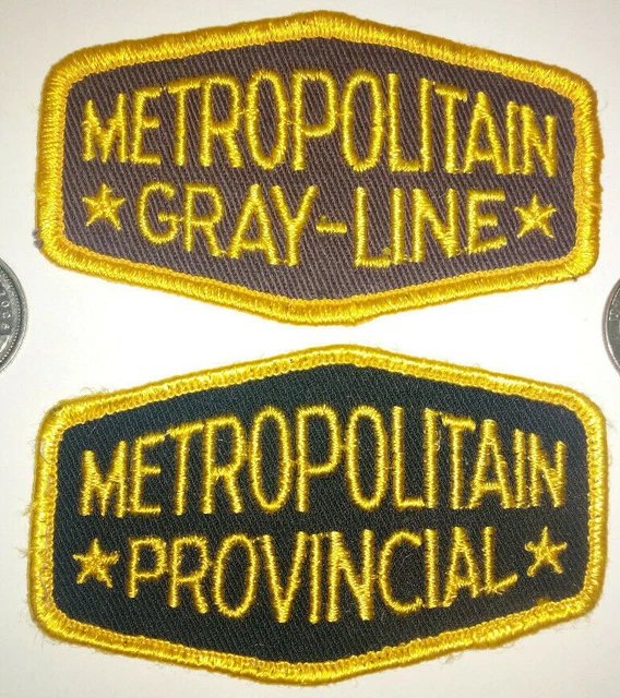 VINTAGE METROPOLITAIN GRAY-LINE & Provincial Bus Patches Badges Crests ...
