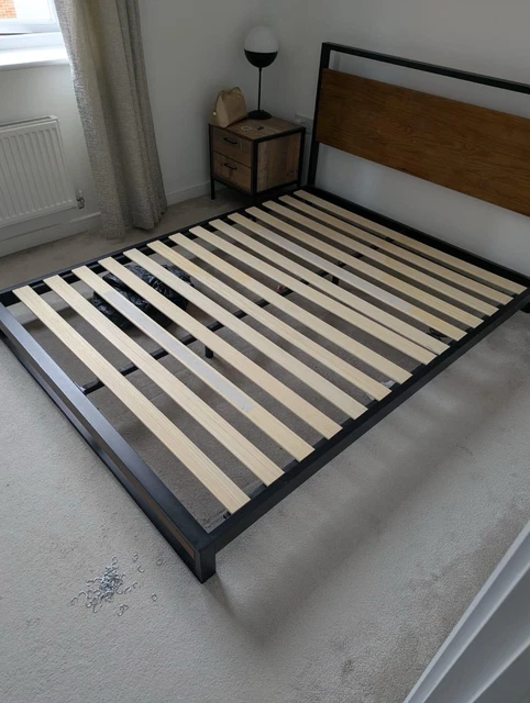 KING SIZE BED Frame, Wood And Metal, In Pieces Ready To Collect £16.15 ...
