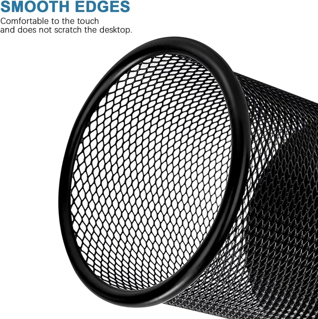 PEN HOLDER FOR Desk Wire Mesh Pencil Cup Holder Black Metal Makeup ...