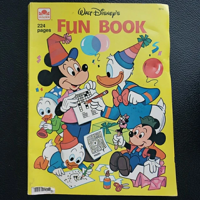 GOLDEN WALT DISNEY Fun Book-#3010-unused-coloring-activity-paperback £ ...