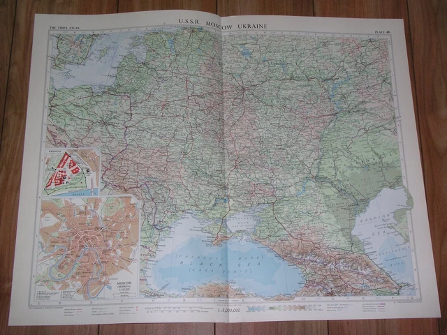 1959 VINTAGE MAP Of Ukraine Russia Soviet Union Belarus Poland ...