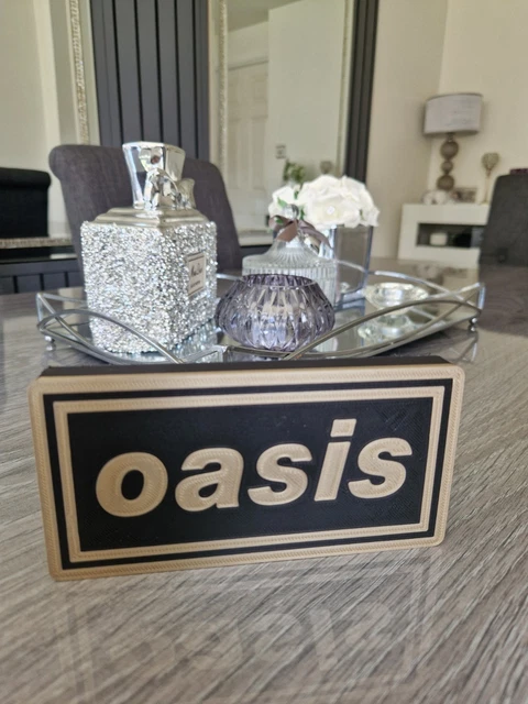 OASIS LOGO SIGN 3D Printed Plague Shelf and Desk Home Office man cave ...