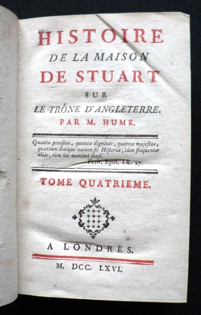 HISTOIRE DE LA Maison Stuart sur le Trône d'Angleterre T4 - M. Hume ...