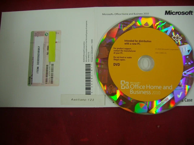 MICROSOFT OFFICE 2010 Home and Business Full English DVD Version =BRAND ...