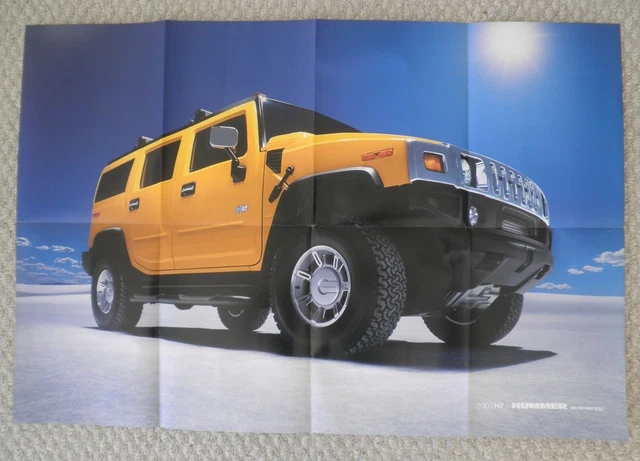 2003 HUMMER H2 Brochure/POSTER with Color Chart: H-2,LUX,ADVENTURE ...