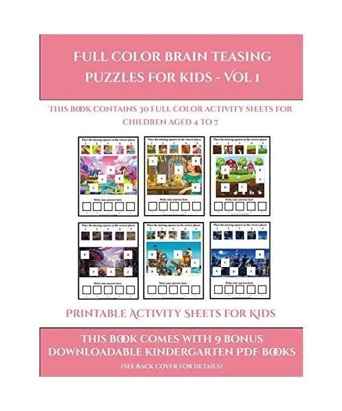 PRINTABLE ACTIVITY SHEETS for Kids (Full color brain teasing puzzles ...