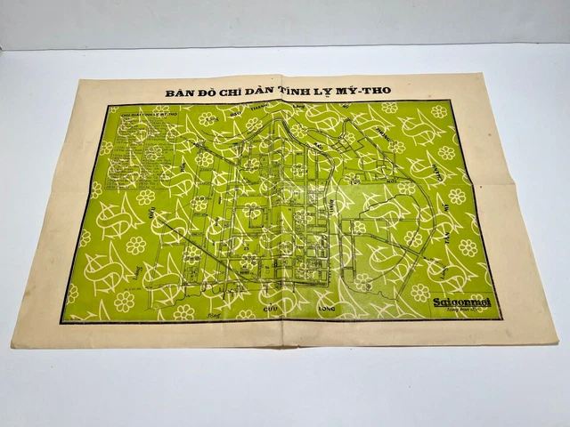 VIETNAM MAP - 1960s/1970s Saigon Moi- My Tho 19.5" x 13" £30.81 ...