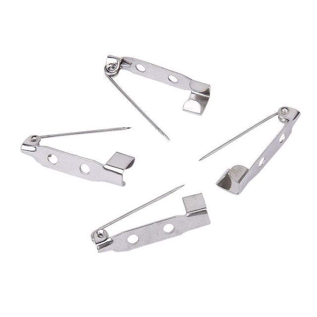 50PCS 20MM STAINLESS Steel Back Safety Catch Bar Brooch (Silver) $13.98 ...
