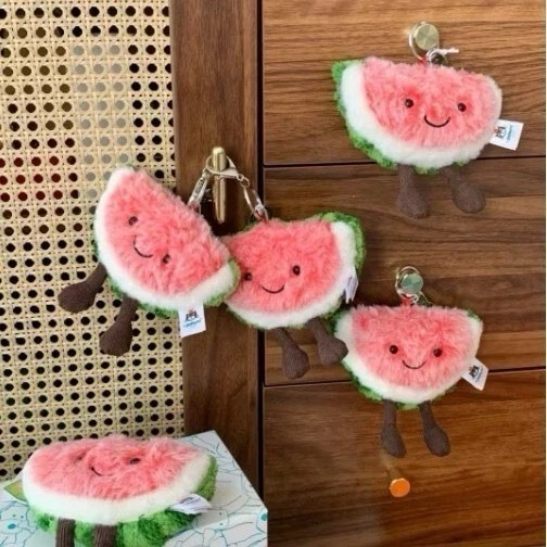 JELLYCAT AMUSEABLE WATERMELON Bag Charm Keyring 3.5 Inch Fruit Slice ...
