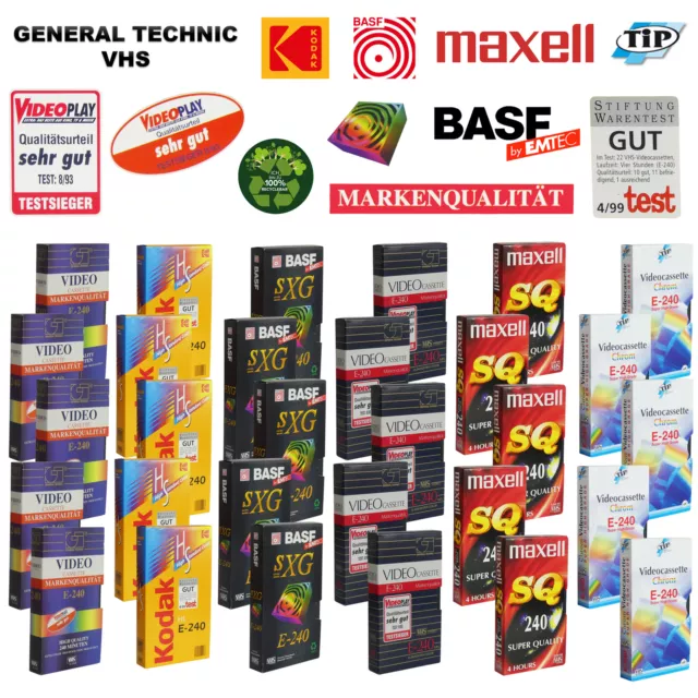 LEERE VHS KASSETTEN E240 Leerkassette Vidoekassetten Leer Leercassetten NEU EUR 12,79 - PicClick DE