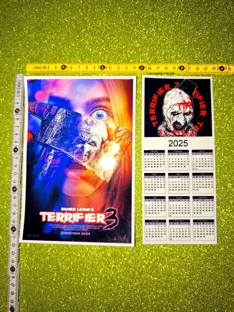 TERRIFIER 3 HORROR Foto Ritratto + Calendario 2025 Mini Poster No DVD ...