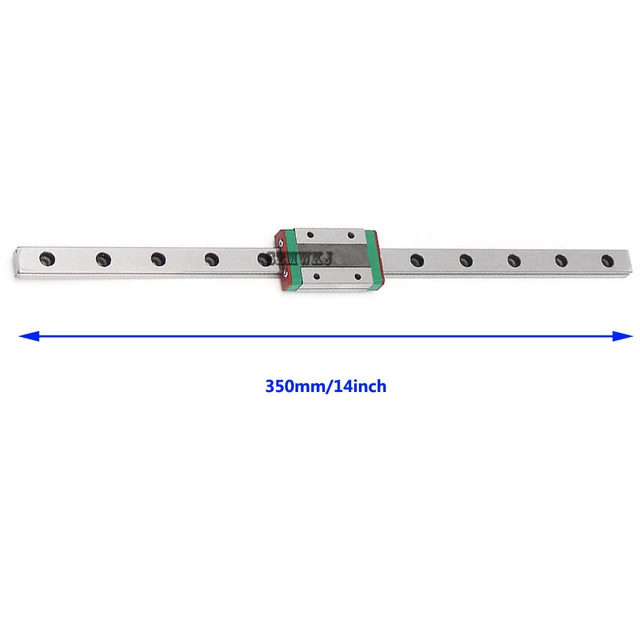 350MM MINIATURE LINEAR Slide Rail Guide +MGN12H Sliding Block DIY CNC ...
