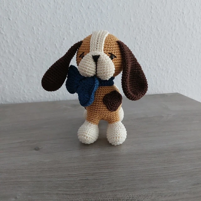 AMIGURUMI HUND PUPPE Handarbeit, gehäkelt Häkelfigur EUR 17,45 ...