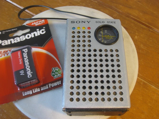 VINTAGE (1970) SONY TR-4100 AM Transistor Radio (WORKS WELL) & NEW 9V ...