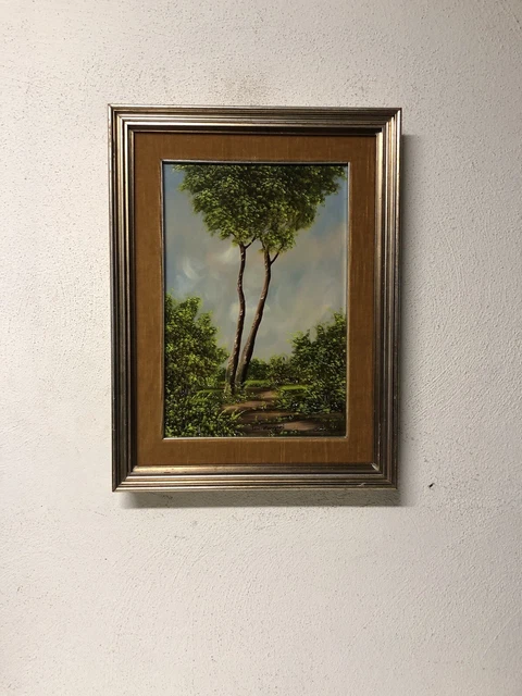 QUADRO ANTICO dipinto olio su tela Cartone Natura Cornice antica Legno ... QUADRO ANTICO dipinto olio su tela Cartone Natura Cornice antica Legno ...