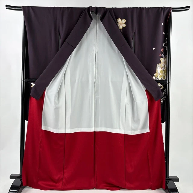 FURISODE KIMONO L 169.5cm Body Length Purple Silk Long Sleeve Used $332 ...